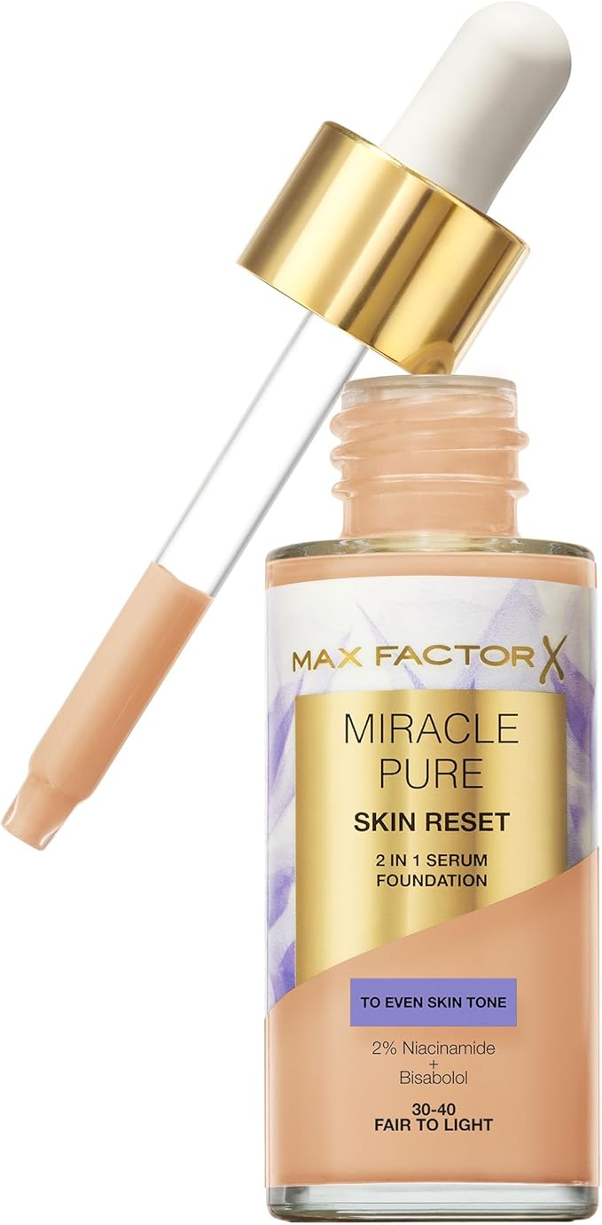 Max Factor Miracle Pure Serum Foundation 30-40 Fair -Light 30ML ...