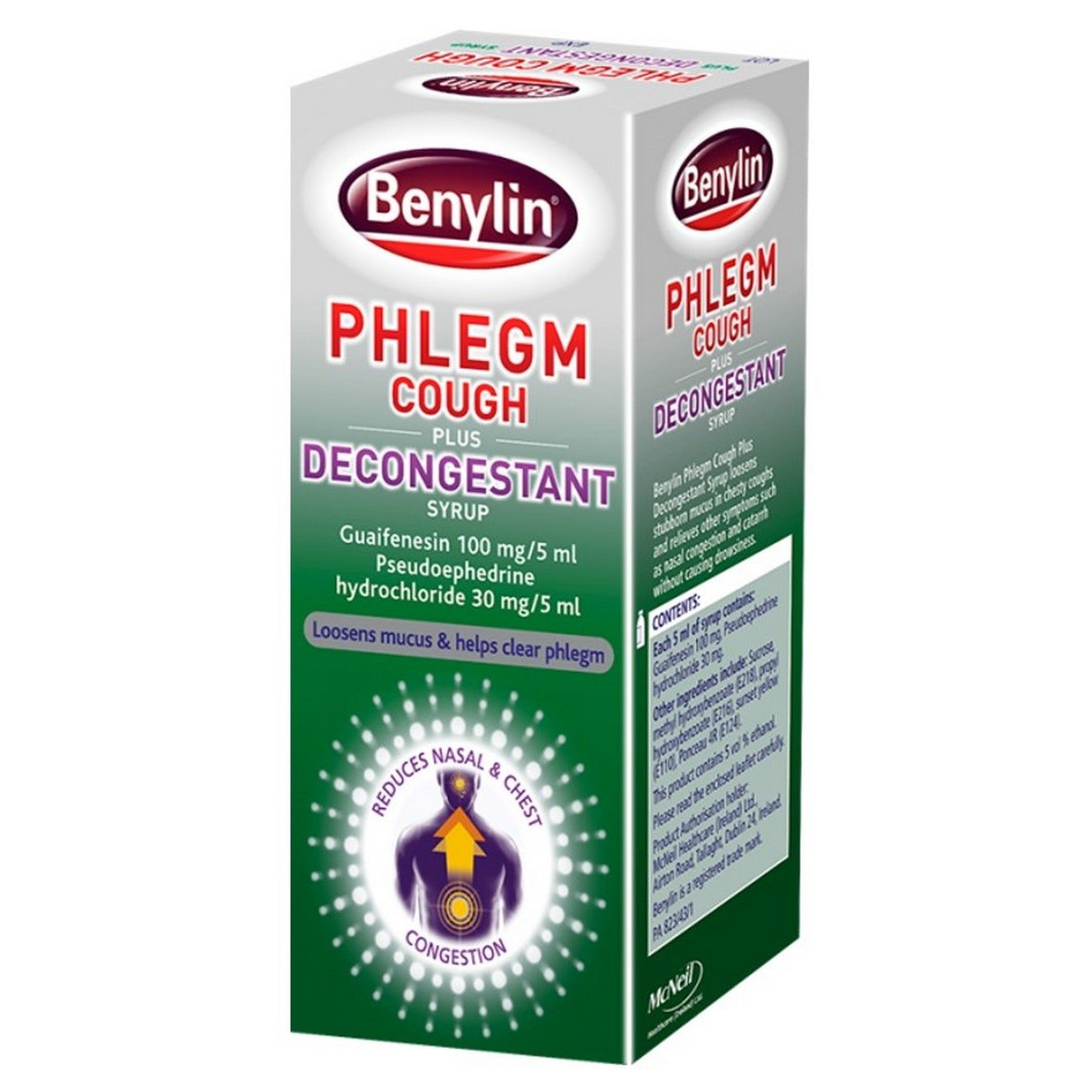 Benylin Phlegm Cough Plus Decongestant Syrup 100ml – McCabes Pharmacy