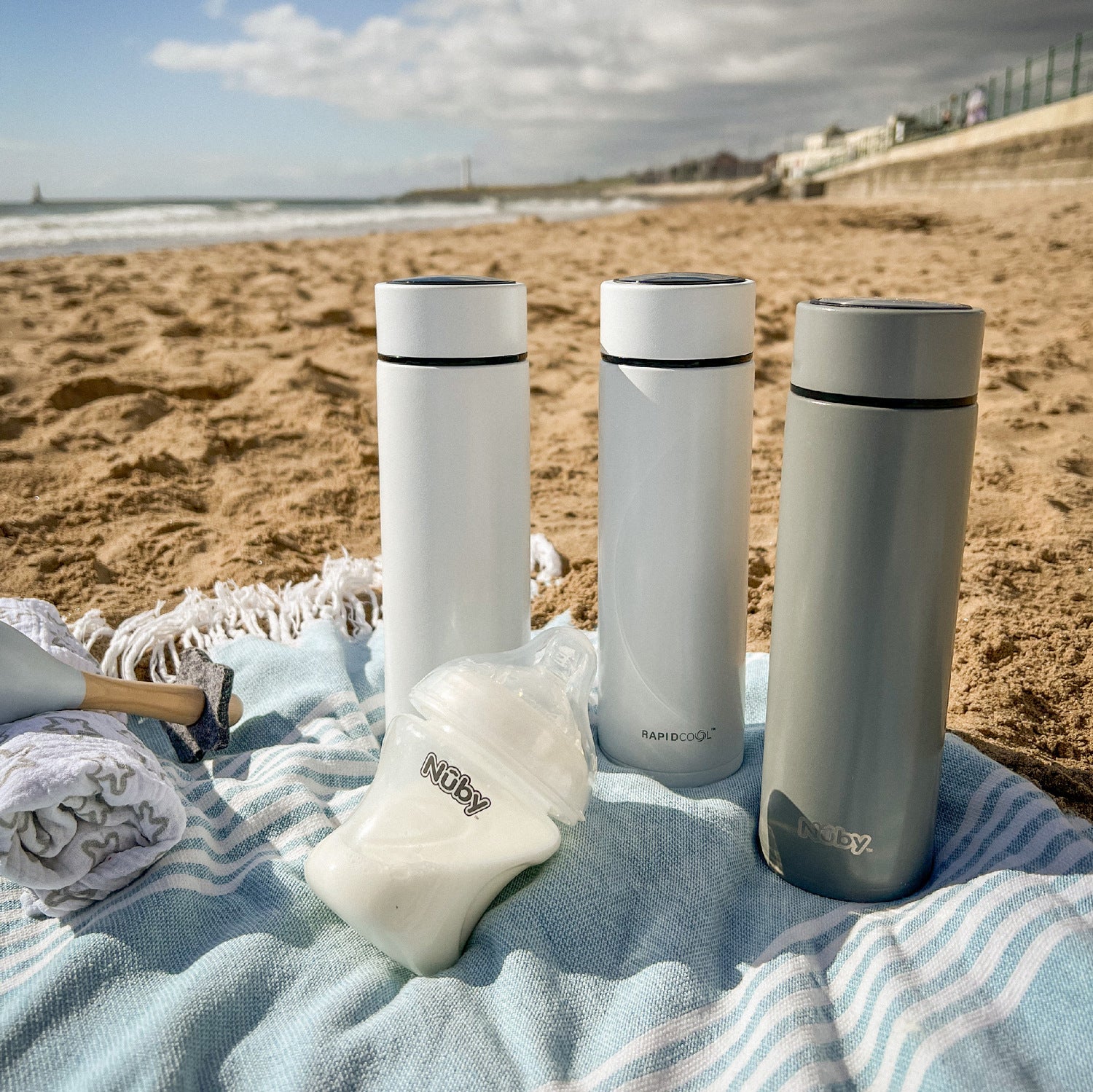 NUBY RAPIDCOOL 3 PIECE FLASK AND POWDER DISPENSER SET