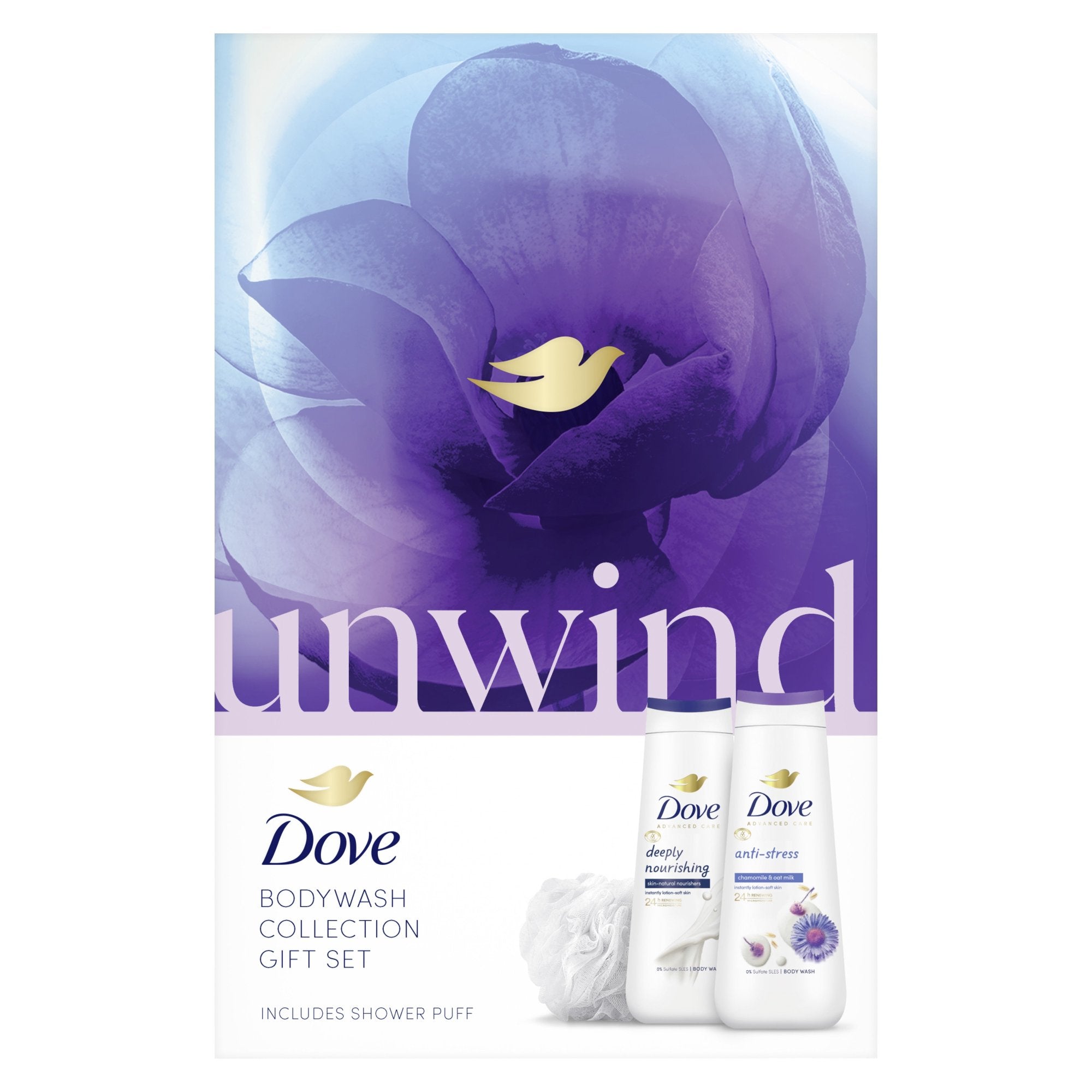 Dove Unwind Body Wash 4 Piece Set